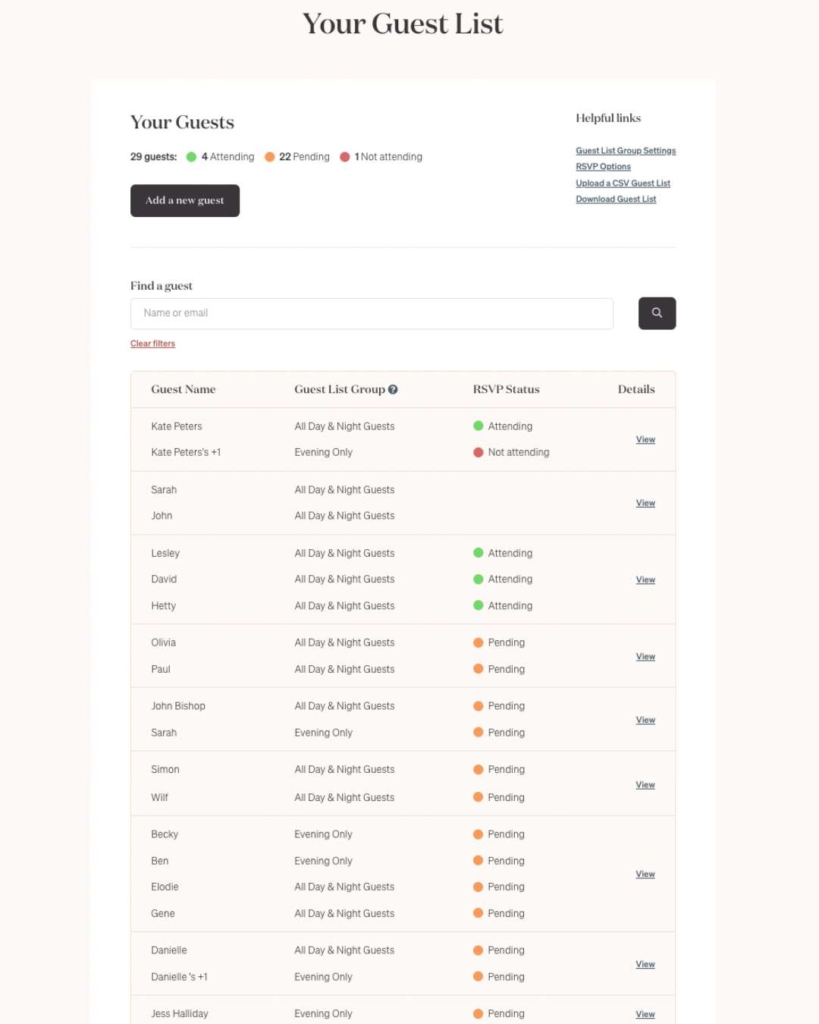 Guest List Management for your Wedding: easy, automatic and fun